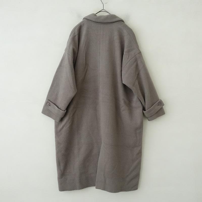 evam eva 【定価7.9万】エヴァムエヴァ *wool angora tailored coat*1ダークグレー起毛1ボタンコクーン裏地(jk2-2410-581)【20L42 ...