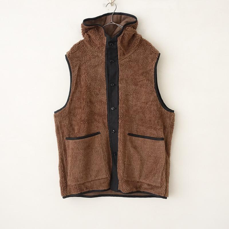 nest Robe CONFECT //【定価2.5万】ネストローブコンフェクト *ウールボアフーディベスト*3起毛羽織ブラウン(jk27 ...