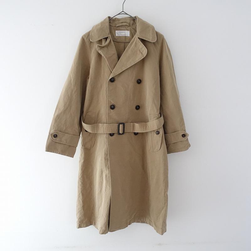 ARMEN アーメン *チノクロストレンチコート*ベージュ無地ツイル ARMEN アーメン *チノクロストレンチコート*ベージュ無地ツイル