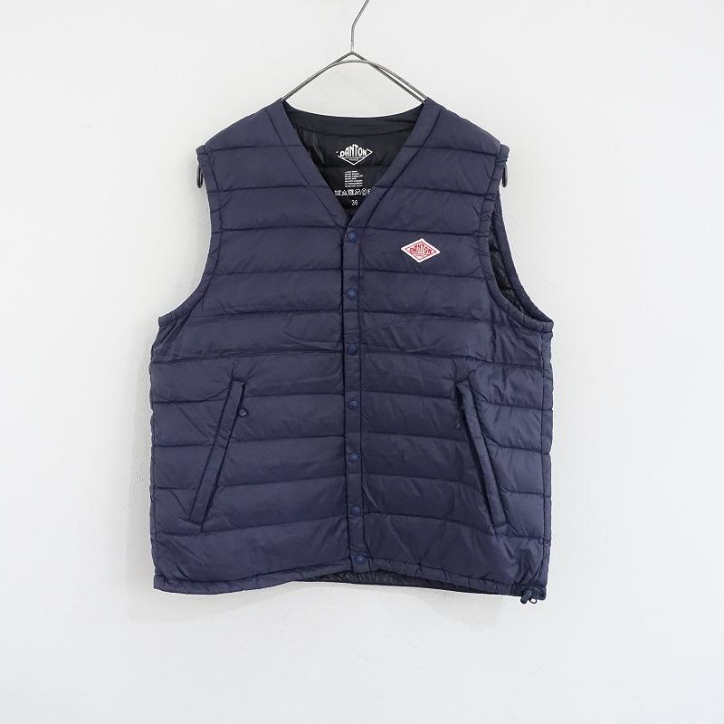 Danton ダントン DANTON *インナーダウンベスト*36ネイビーライト前開きフロントボタンナイロン(jk33-2502-144)【80C52】 : ブランド古着買取drop - 通販 ...