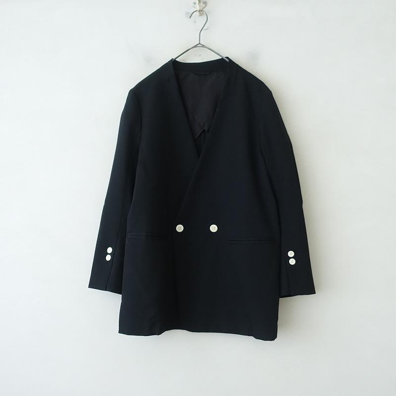 near.nippon. 【美品】ニアーニッポン near.nippon *ウールジャケット*36ノーカラー無地ダブル毛ブラック黒アウター(jk4-2505-82)【20G52】 : ブランド ...