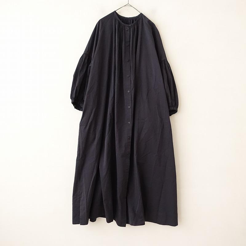 ケイシー ケイシー CASEY CASEY *3 BY 3 DRESS*ロング前開ギャザーバルーンスリーブ綿コットン黒ブラック(k4-2408-146)【61I42】 : k4-2408 ...