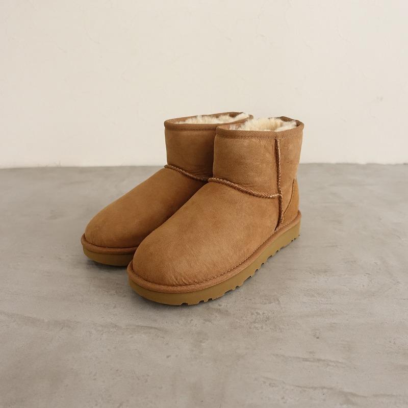 【未使用】アグ UGG *CLASSIC MINI ムートンブーツ USA6/UK4/EU37/JPN23/23*ショートスエードキャメル1124(sh10-2411-33)【70L42 ...