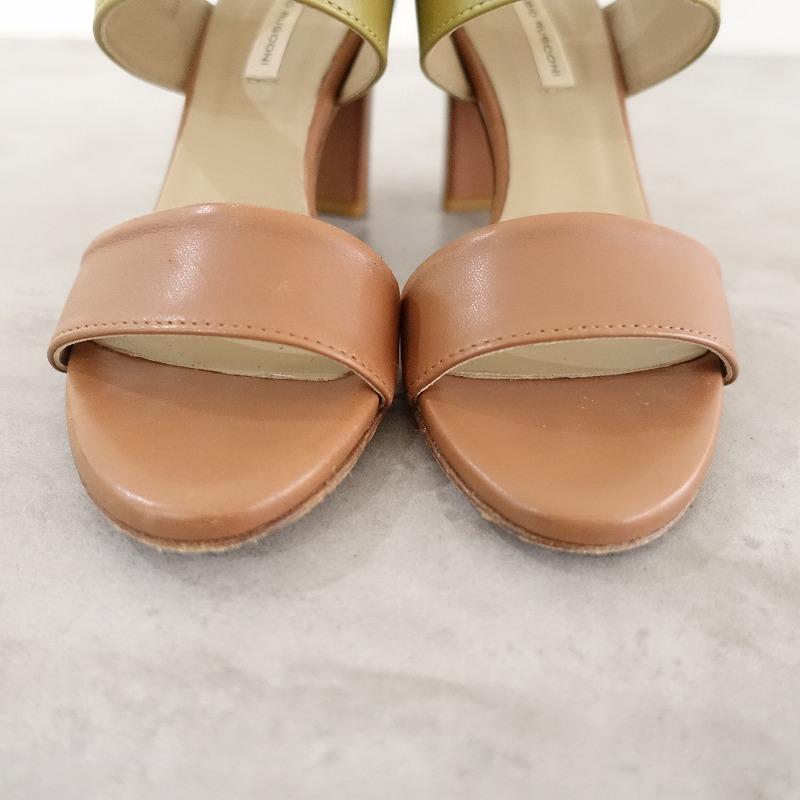 FABIO RUSCONI ファビオルスコーニ *レザーサンダル 36/23*ブラウン×ライトカーキ皮革0325(sh10-2503-107)【41D52】 : ブランド古着買取drop ...