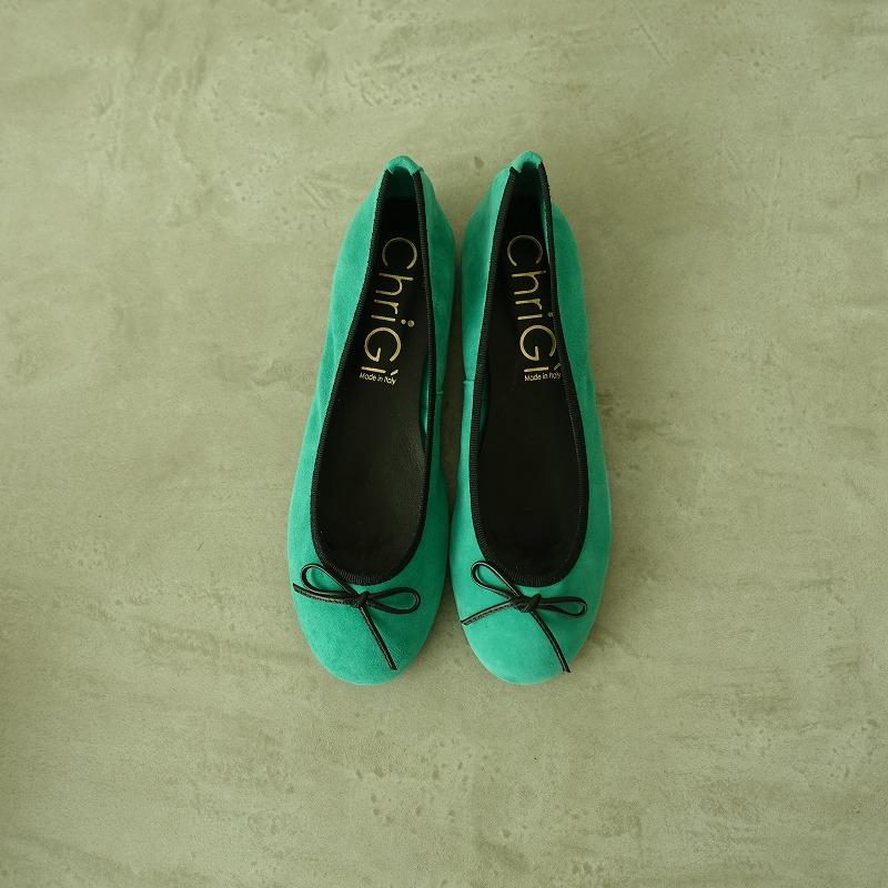 chrigi //クリージ ChriGi *レザースリッポン 36/23*緑グリーン皮革靴フラットシューズ(sh5-2401-49 ...