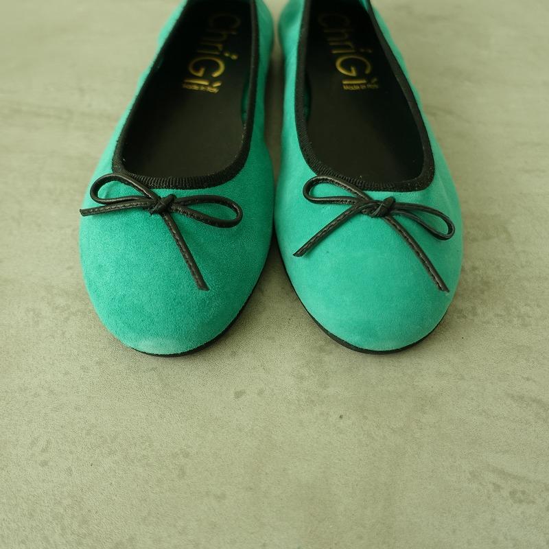 chrigi //クリージ ChriGi *レザースリッポン 36/23*緑グリーン皮革靴フラットシューズ(sh5-2401-49 ...