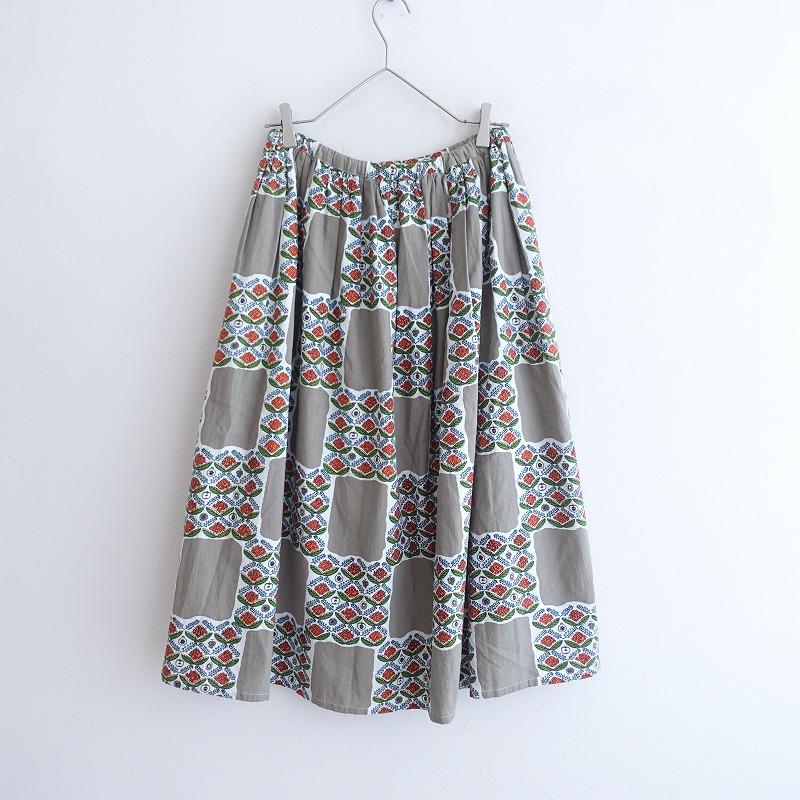 marble SUD マーブルシュッド *パッチワーク柄プリントイージースカート*果物花柄コットン布帛ゴム紐裏地付(sk2-2305-166)【82E32】 : ブランド古着買取drop ...