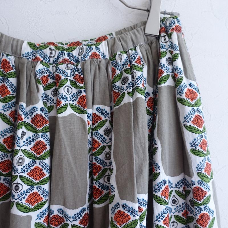 marble SUD マーブルシュッド *パッチワーク柄プリントイージースカート*果物花柄コットン布帛ゴム紐裏地付(sk2-2305-166)【82E32】 : ブランド古着買取drop ...