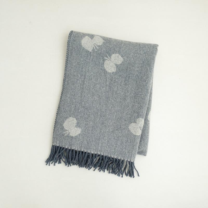 mina perhonen（ミナペルホネン） ミナペルホネン×クリッパン mina perhonen×KLIPPAN *choucho ウールストール*グレーショール羽織マフラー(st25 ...