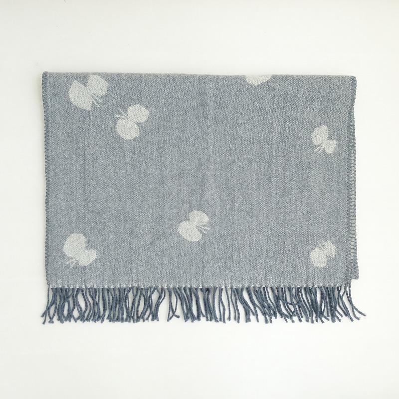 mina perhonen（ミナペルホネン） ミナペルホネン×クリッパン mina perhonen×KLIPPAN *choucho ウールストール*グレーショール羽織マフラー(st25 ...