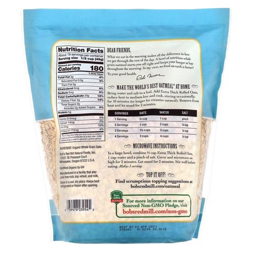 【並行輸入品】Bob's Red Mill Organic Extra Thick 32oz / ボブズレッドミル オーガニック エクストラ ...