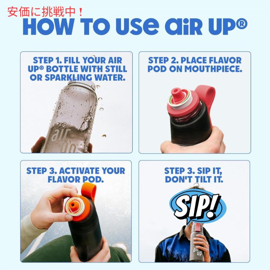 air up エアアップウォーターボトル 650ml [ホットピンク] ワイルドベリーポッド3個付き water bottle 22oz Hot Pink & 3 Wild Berry ...