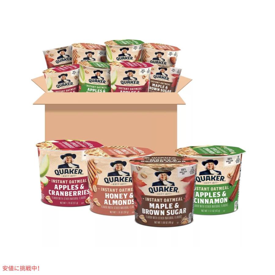 クエーカー インスタント オートミール エクスプレス カップ バラエティ パック 20.2オンス x 12 Quaker Instant ...