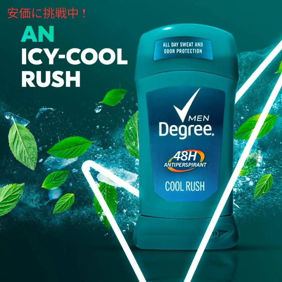 【2個セット】Degree Deodorant Cool Rush 2.7oz / ディグリー メンズ デオドラント ドライプロテクション [クールラッシュ] 76g : メタストア ヤフー店 ...