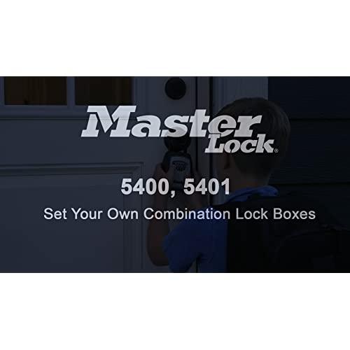 Master Lock キーロックボックス 家の鍵用屋外ロックボックス コンビネーションロック付きキーセーフ 鍵容量5個 5400EC ...