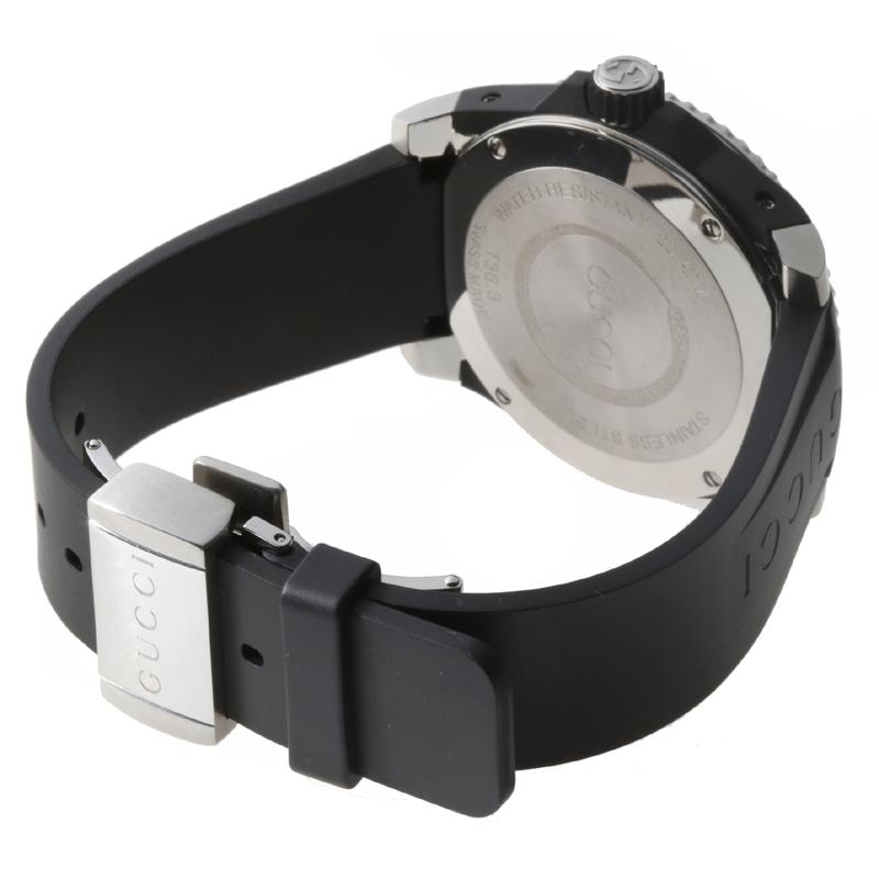 グッチ ダイヴ 40mm YA136323 (136.3) 腕時計 ステンレススチール GUCCI ブラック文字盤 (スネーク) メンズ 中古 ...