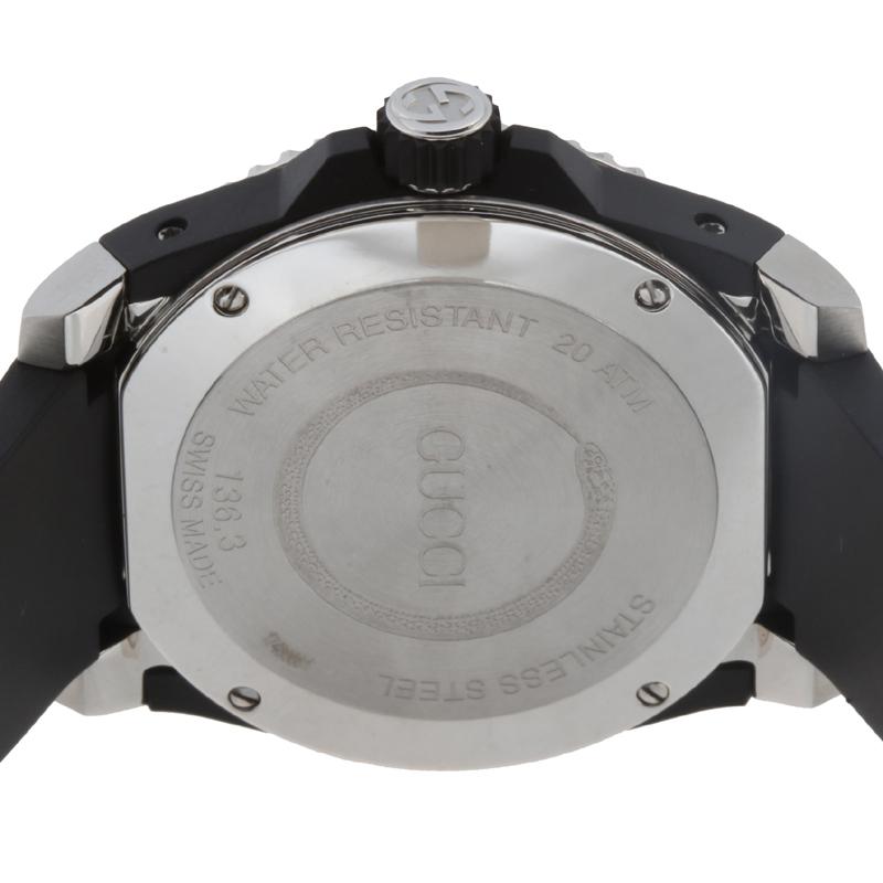グッチ ダイヴ 40mm YA136323 (136.3) 腕時計 ステンレススチール GUCCI ブラック文字盤 (スネーク) メンズ 中古 ...