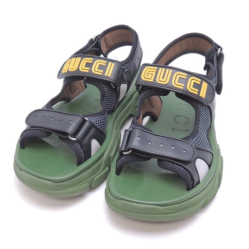 GUCCI [飯能本店]GUCCI グッチ メッシュロゴストラップサンダル #10 約28.5cm 546064 (#10) サンダル ラバー ...