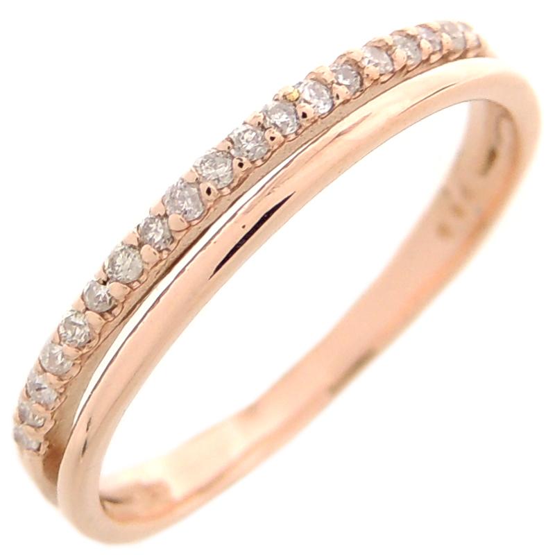 【10/15まで！ローン48回無金利】[飯能本店]Non Brand ノンブランド K10PG 0.09ct ダイヤモンド リング・指輪 K10ピンクゴールド 10号 レディース ...