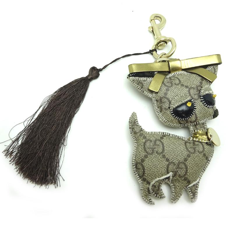 GUCCI（グッチ） [飯能本店]GUCCI グッチョリチワワ バッグチャーム キーホルダー PVCコーティングキャンバス ベージュ ...