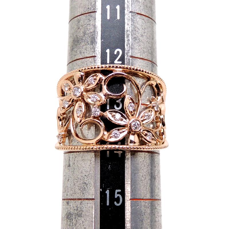 [飯能本店]Non Brand ノンブランド K18PG 0.16ct ダイヤモンド フラワー リング・指輪 K18ピンクゴールド 13.5号 レディース DH76931 : DS大黒屋 ...