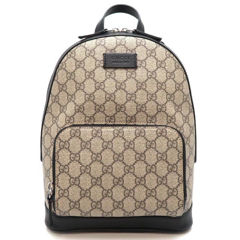 GUCCI [銀座店]GUCCI グッチ GGスプリーム バックパック 429020 リュック・デイパック ベージュ/ブラック レディース ...