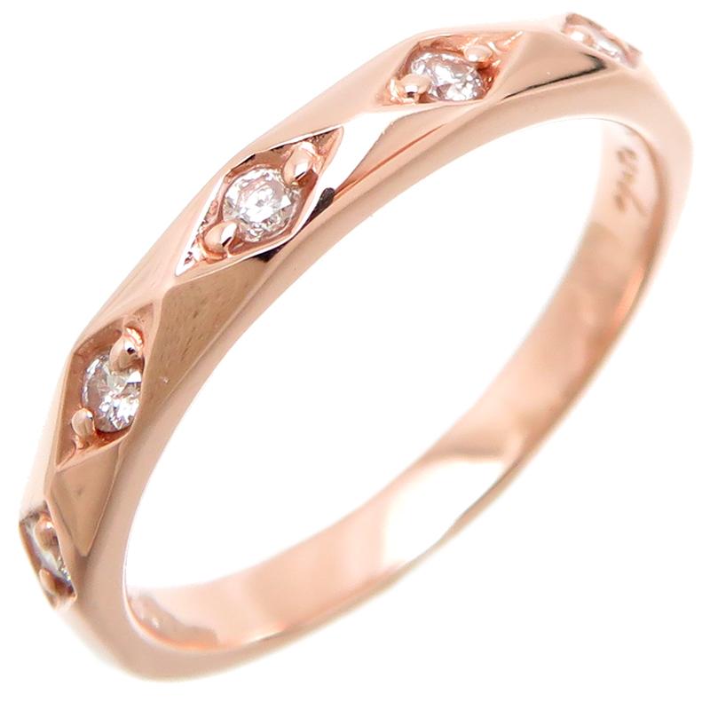 【10/15まで！ローン48回無金利】[飯能本店]agete アガット K10PG 0.10ct ダイヤモンド リング・指輪 K10ピンクゴールド 7号 レディース DH79107 ...