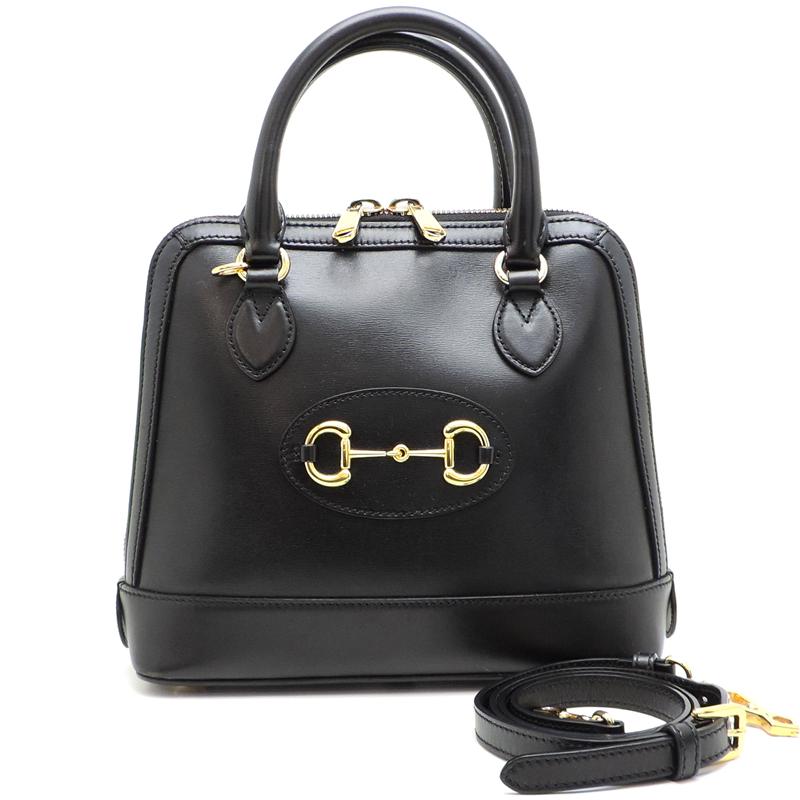 GUCCI [飯能本店]GUCCI グッチ ホースビット 1955 スモール 621220 ハンドバッグ レザー ブラック系 レディース ...