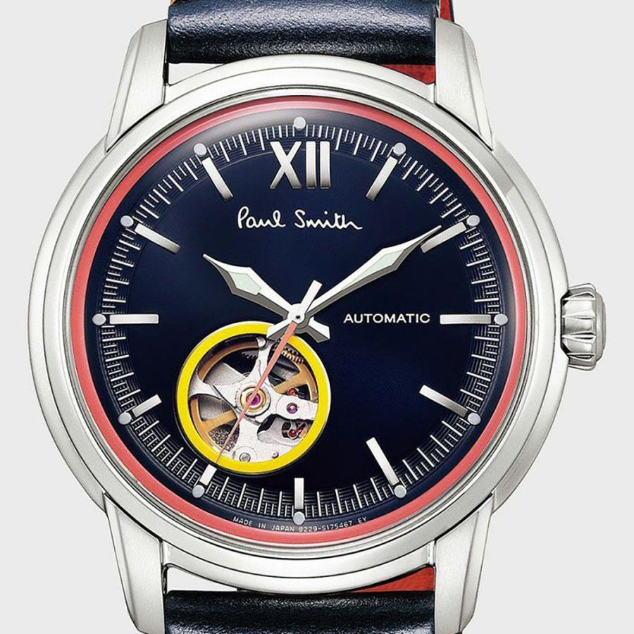 Paul Smith ポールスミス 腕時計 自動巻き オートマティック King‘s Cross キングス・クロス ネイビー メンズ レザー オープンハート BJ7-115-70 ...