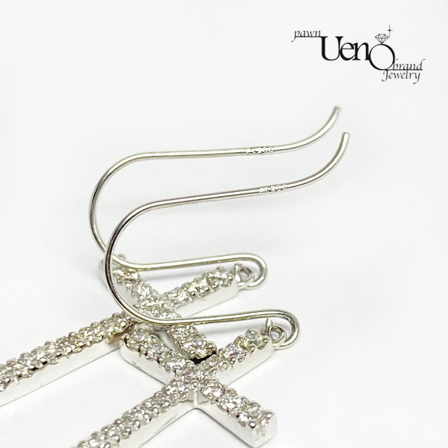 【質屋】送料無料！PT900 ダイヤモンド0.12ct×2 クロスモチーフ ピアス : 株式会社 上野商会 Yahoo!店 - 通販 - Yahoo!ショッピング