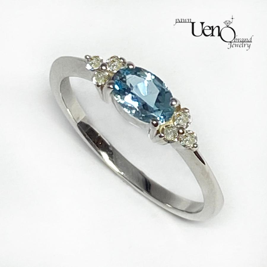 【質屋】送料無料！K18WG アクアマリン0.40ct ダイヤモンド0.08ct ファッションリング : 株式会社 上野商会 Yahoo!店 - 通販 - Yahoo!ショッピング