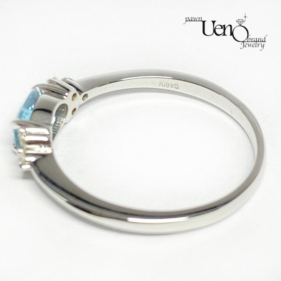 【質屋】送料無料！K18WG アクアマリン0.40ct ダイヤモンド0.08ct ファッションリング : 株式会社 上野商会 Yahoo!店 - 通販 - Yahoo!ショッピング
