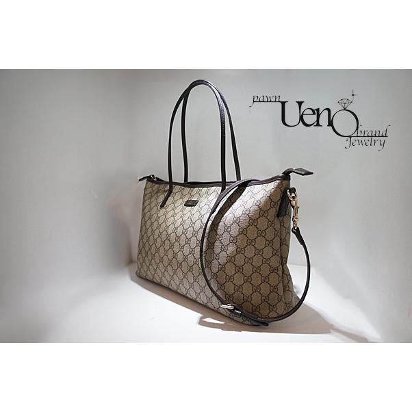 GUCCI 【質屋】送料無料！GUCCI グッチ GGスプリーム 2WAYバッグ（ベージュ×茶） : 株式会社 上野商会 Yahoo!店 - 通販 - Yahoo!ショッピング