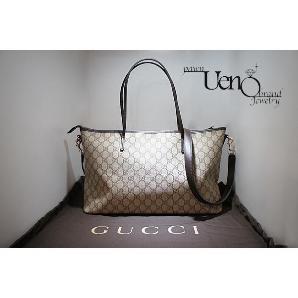 GUCCI 【質屋】送料無料！GUCCI グッチ GGスプリーム 2WAYバッグ（ベージュ×茶） : 株式会社 上野商会 Yahoo!店 - 通販 - Yahoo!ショッピング
