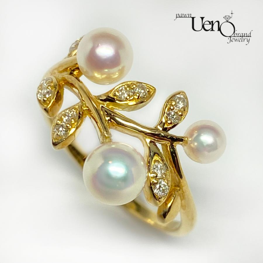 【質屋】送料無料！K18 パール5mm・4.5mm・3.5mm ダイヤモンド0.11ct フラワーモチーフ リング : 76 : 株式会社 上野商会 Yahoo!店 - 通販 - Yahoo ...