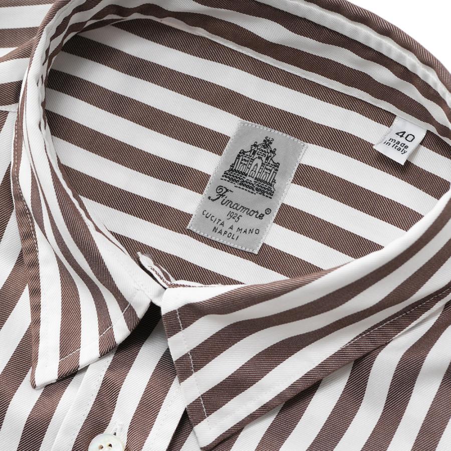 Finamore FINAMORE フィナモレ LISA GRACE コットン ロンドンストライプ ビッグシルエットシャツ 460110 ...