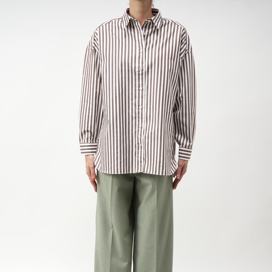 Finamore FINAMORE フィナモレ LISA GRACE コットン ロンドンストライプ ビッグシルエットシャツ 460110 ...