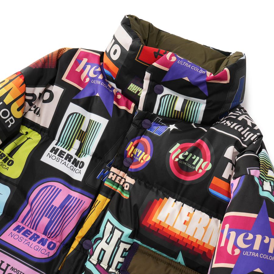 HERNO ヘルノ 総柄パッチプリント ビッグシルエット HERNO ヘルノ 総柄パッチプリント ビッグシルエット