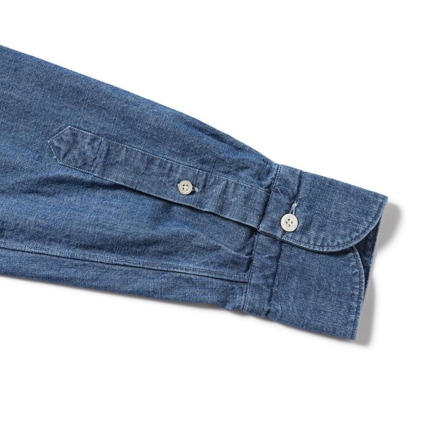 Finamore フィナモレ SERGIO BARI/990037 M0584D コットン ダンガリー カッタウェイカラーシャツ INDIGO ...