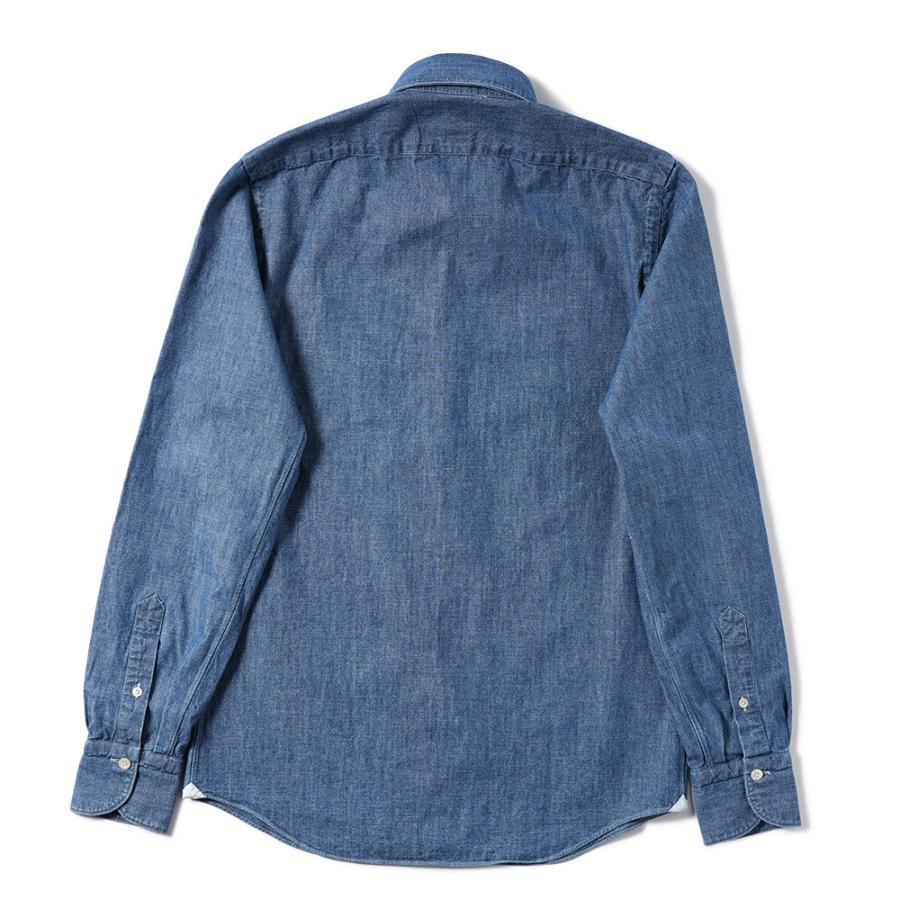 Finamore フィナモレ SERGIO BARI/990037 M0584D コットン ダンガリー カッタウェイカラーシャツ INDIGO ...