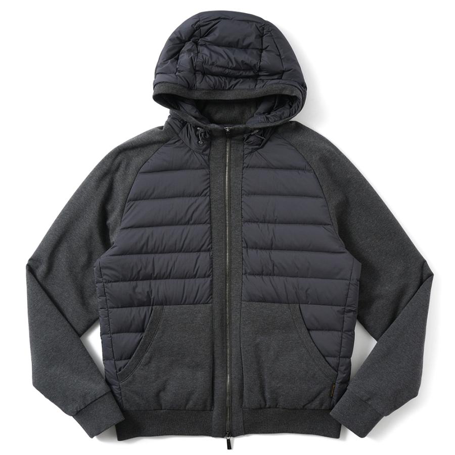 MOORER（ムーレー） VERUCCI-S3F ヴェルッチ ストレッチナイロン×スウェット コンビネーション フーデッドダウンブルゾン D ...