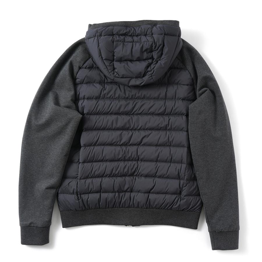 MOORER（ムーレー） VERUCCI-S3F ヴェルッチ ストレッチナイロン×スウェット コンビネーション フーデッドダウンブルゾン D ...