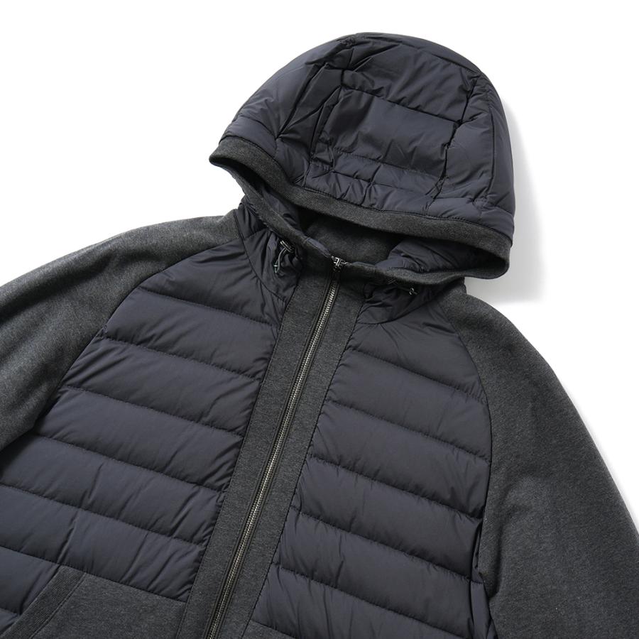 MOORER（ムーレー） VERUCCI-S3F ヴェルッチ ストレッチナイロン×スウェット コンビネーション フーデッドダウンブルゾン D ...