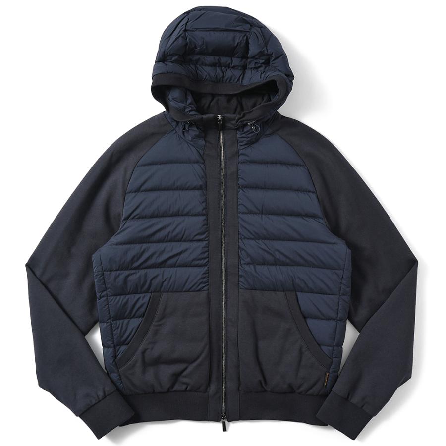 MOORER（ムーレー） VERUCCI-S3F ヴェルッチ ストレッチナイロン×スウェット コンビネーション フーデッドダウンブルゾン ...