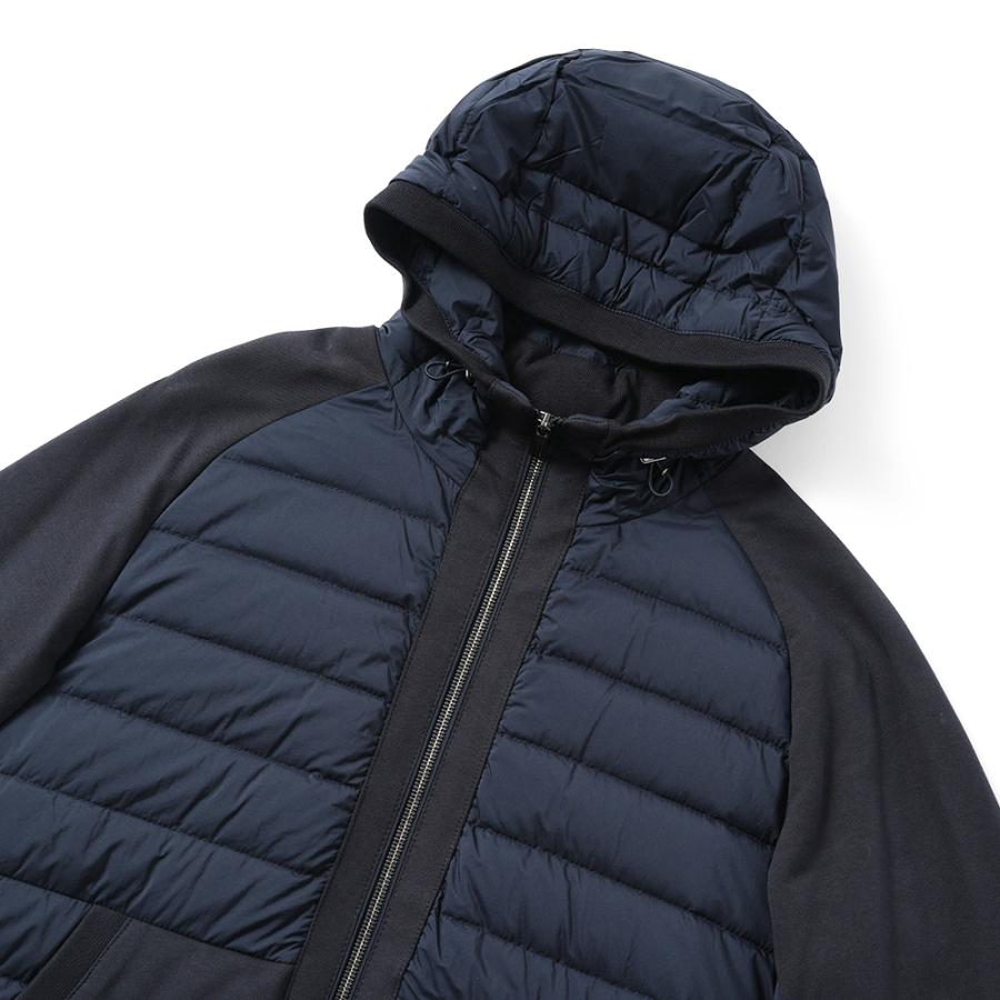 MOORER（ムーレー） VERUCCI-S3F ヴェルッチ ストレッチナイロン×スウェット コンビネーション フーデッドダウンブルゾン ...