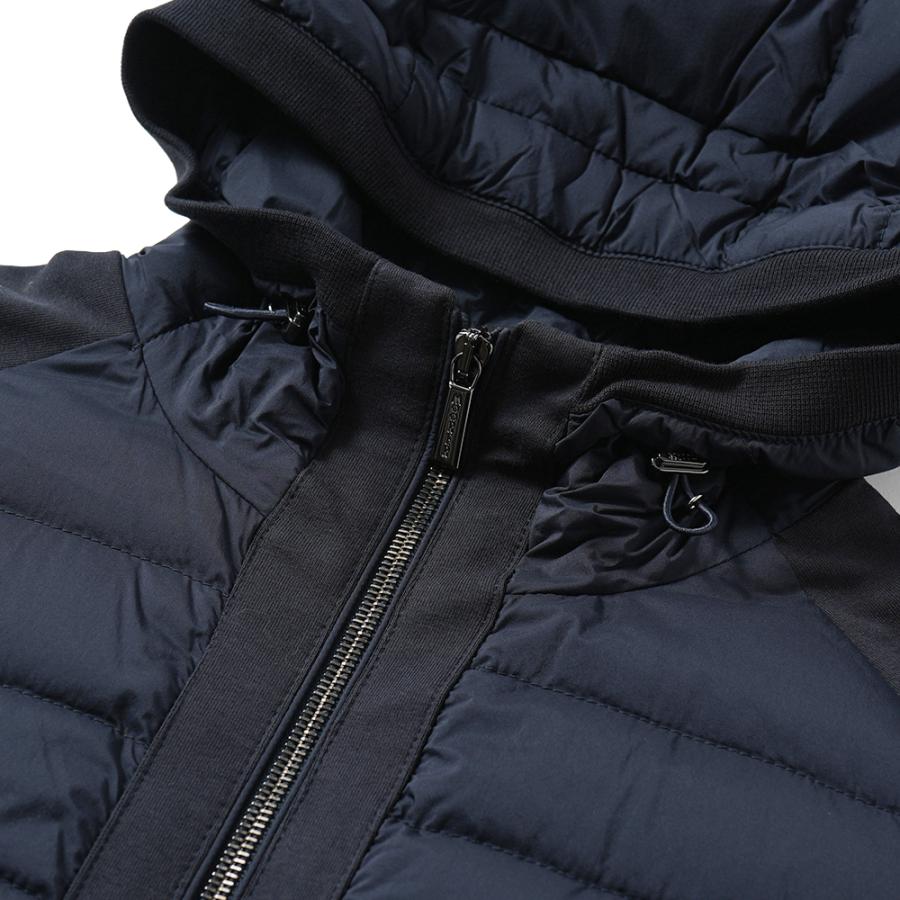 MOORER（ムーレー） VERUCCI-S3F ヴェルッチ ストレッチナイロン×スウェット コンビネーション フーデッドダウンブルゾン ...