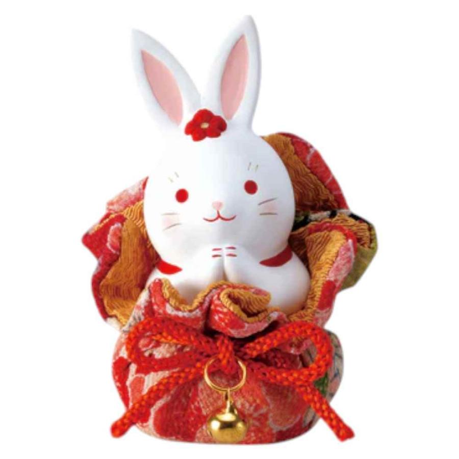 うさぎ 和風 置物 可愛い 和の縁起物/ 錦彩ちりめん巾着花うさぎ うさぎ 和風 置物 可愛い 和の縁起物/ 錦彩ちりめん巾着花うさぎ