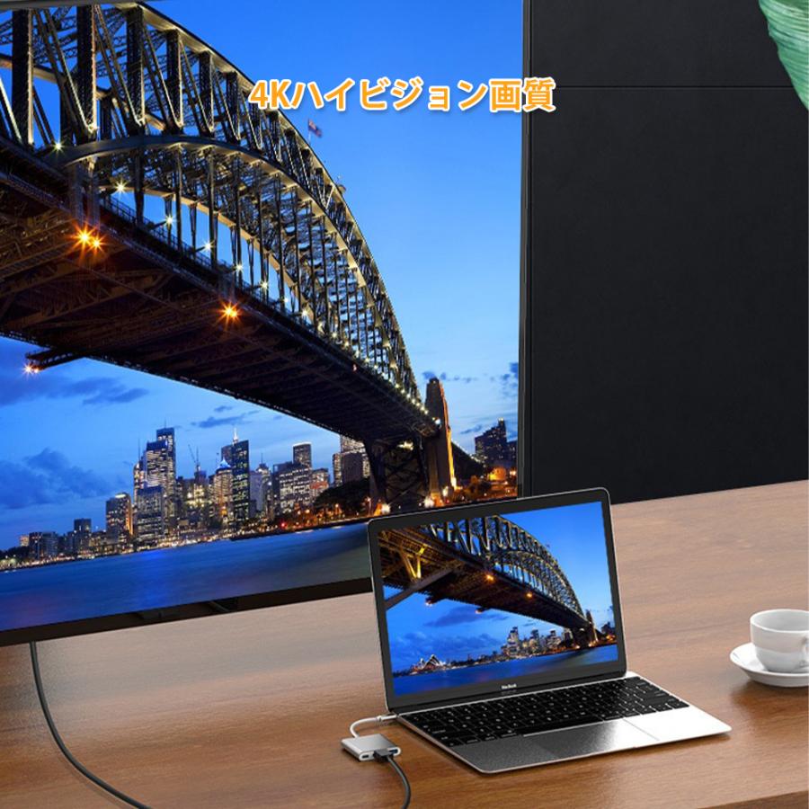 [2024年最新型] USB Type-C HDMI変換 アダプターdigital av multiportタイプc JastBang 4K対応 100W PD充電+USB 3.0ポート ...