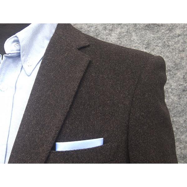 秋冬物ジャケット ビーバー生地使用 スタイリッシュ2釦 コゲ茶/無地