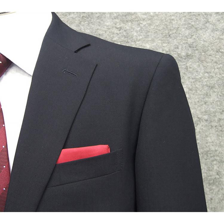 春夏物 2パンツ ベーシック2釦スーツ 尾州生地 濃紺/無地 メンズスーツ [